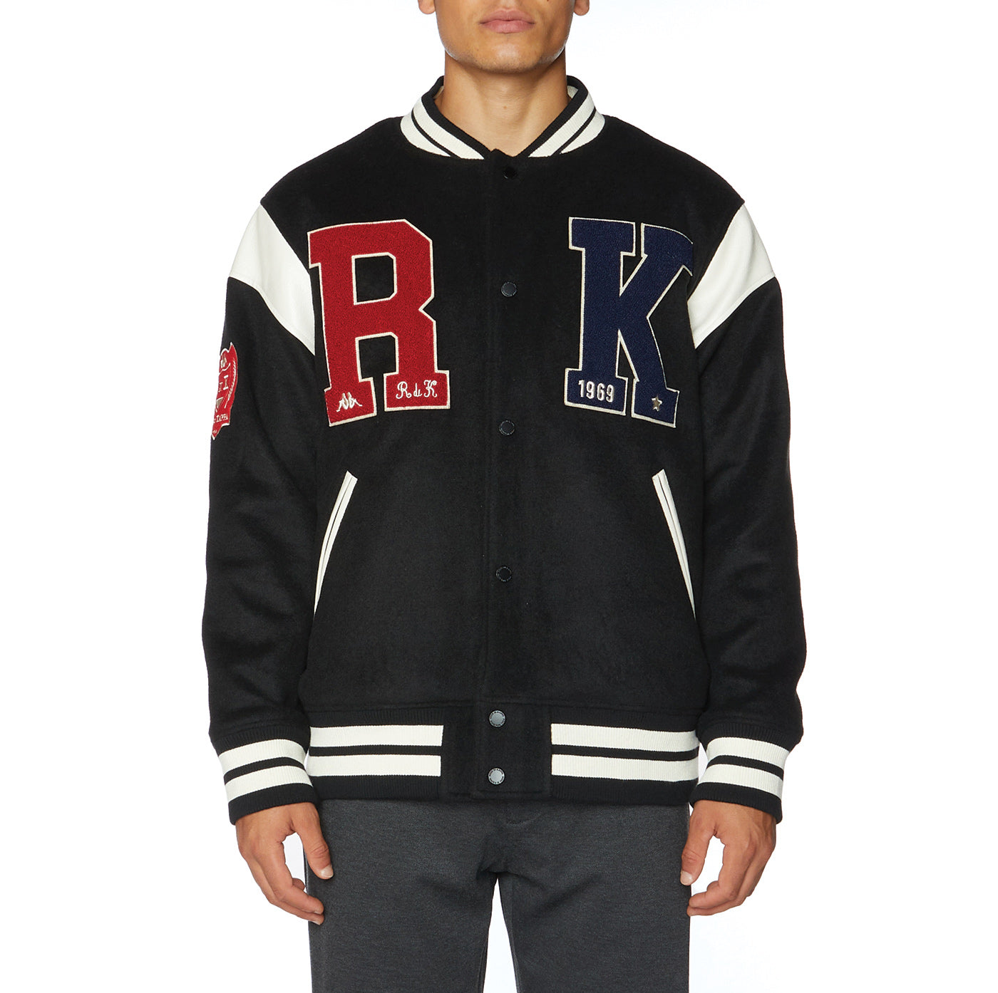 Robe Giovani Solo Varsity Jacket - Jet Black – Kappa USA